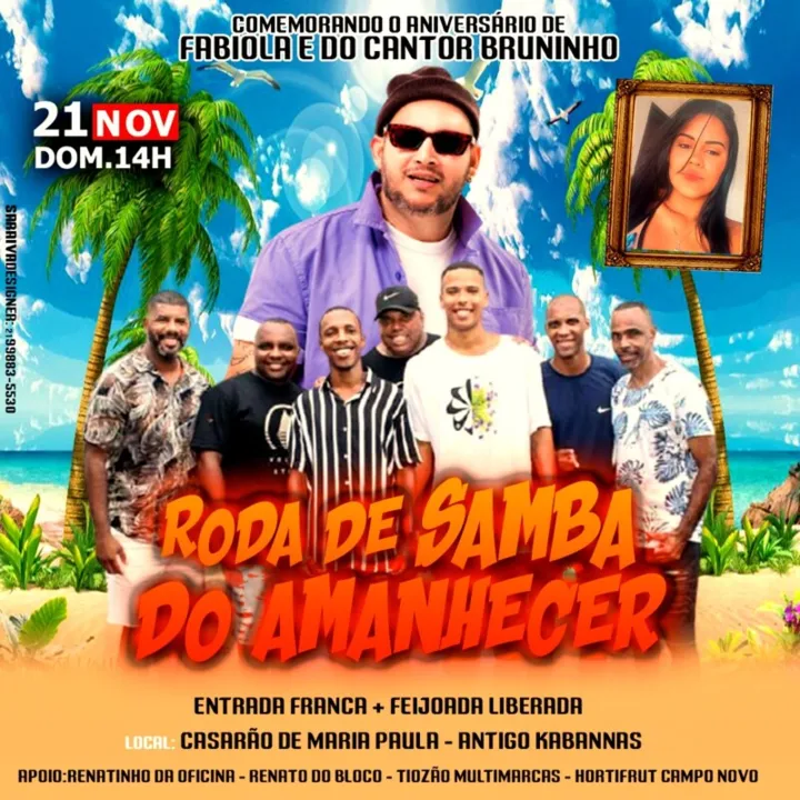 Domingo 21 é Dia De Roda De Samba Do Grupo Amanhecer Com Celebração