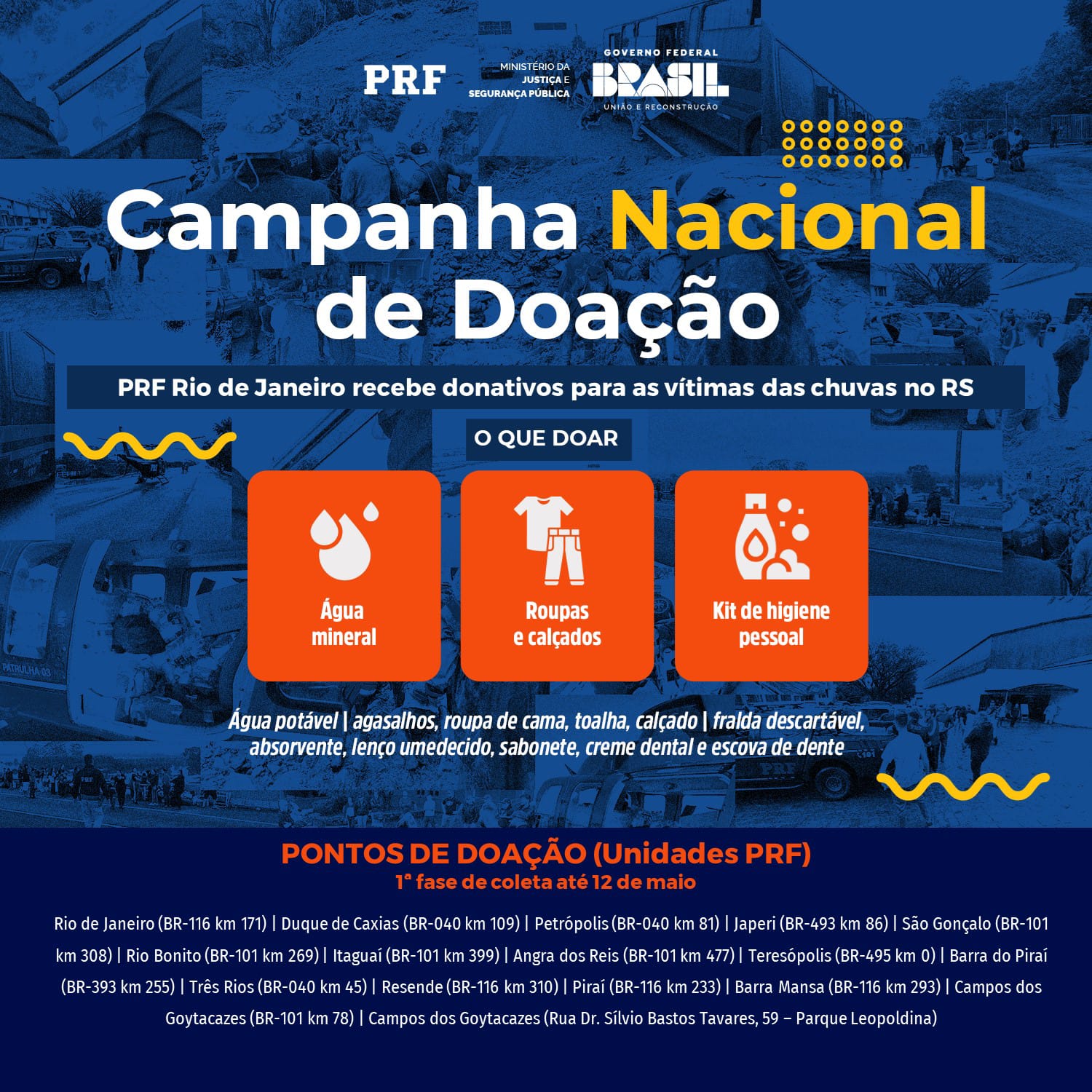 PRF arrecada doações para RS; São Gonçalo recebe donativos na BR-101 ...